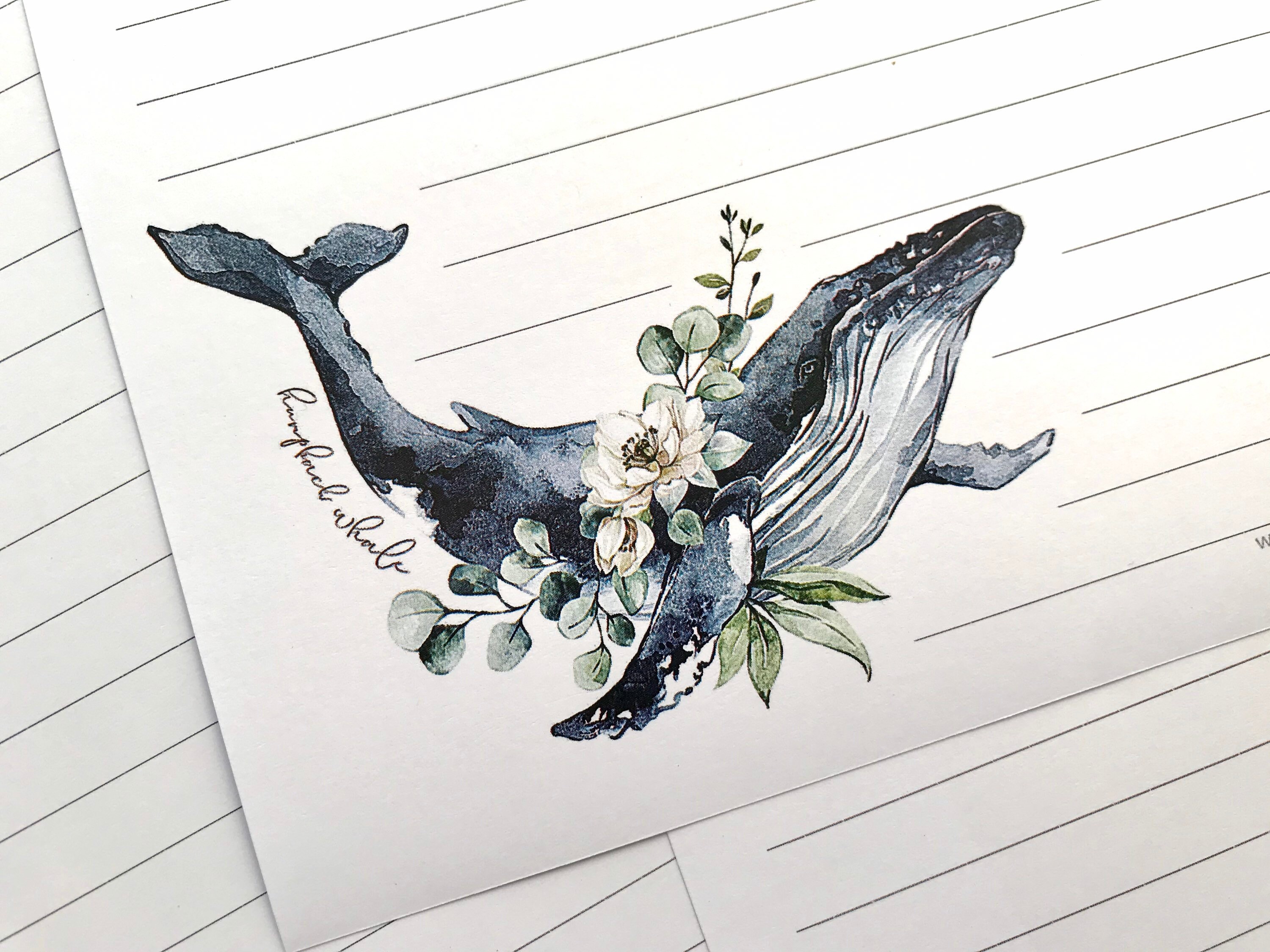 OCEAN FLORAL Collection Writing Paper Set Marine Themed | Etsy