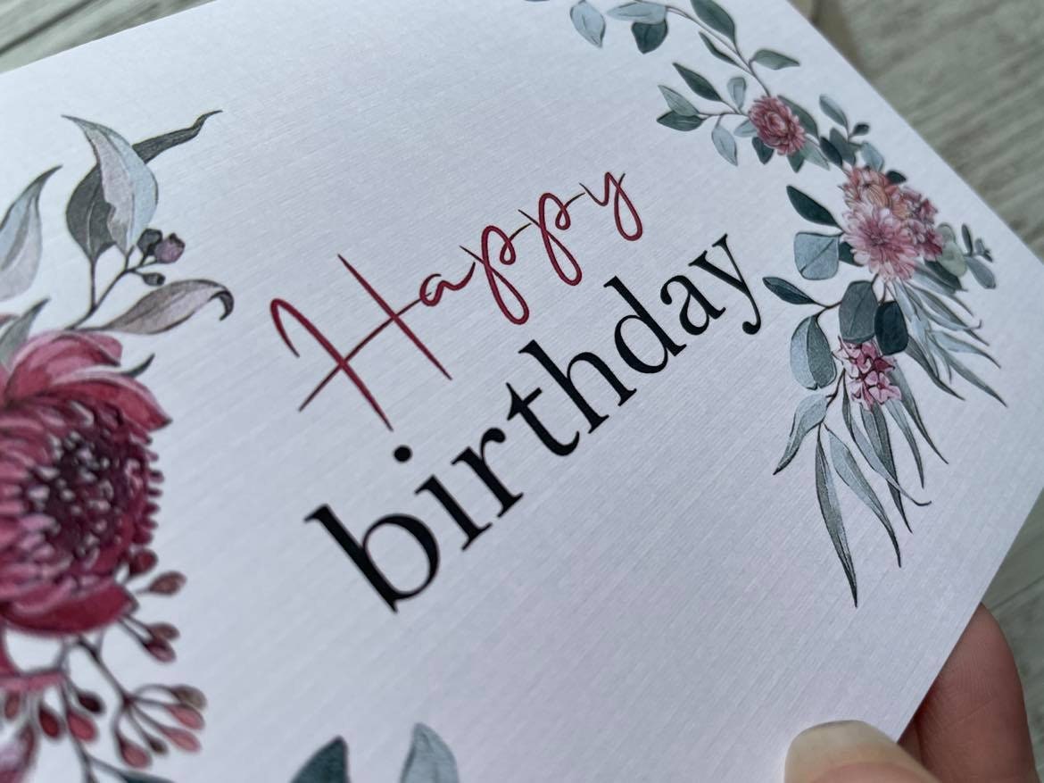 Happy Birthday Card NATIVE AUSTRALIAN BOUQUET Australian | Etsy