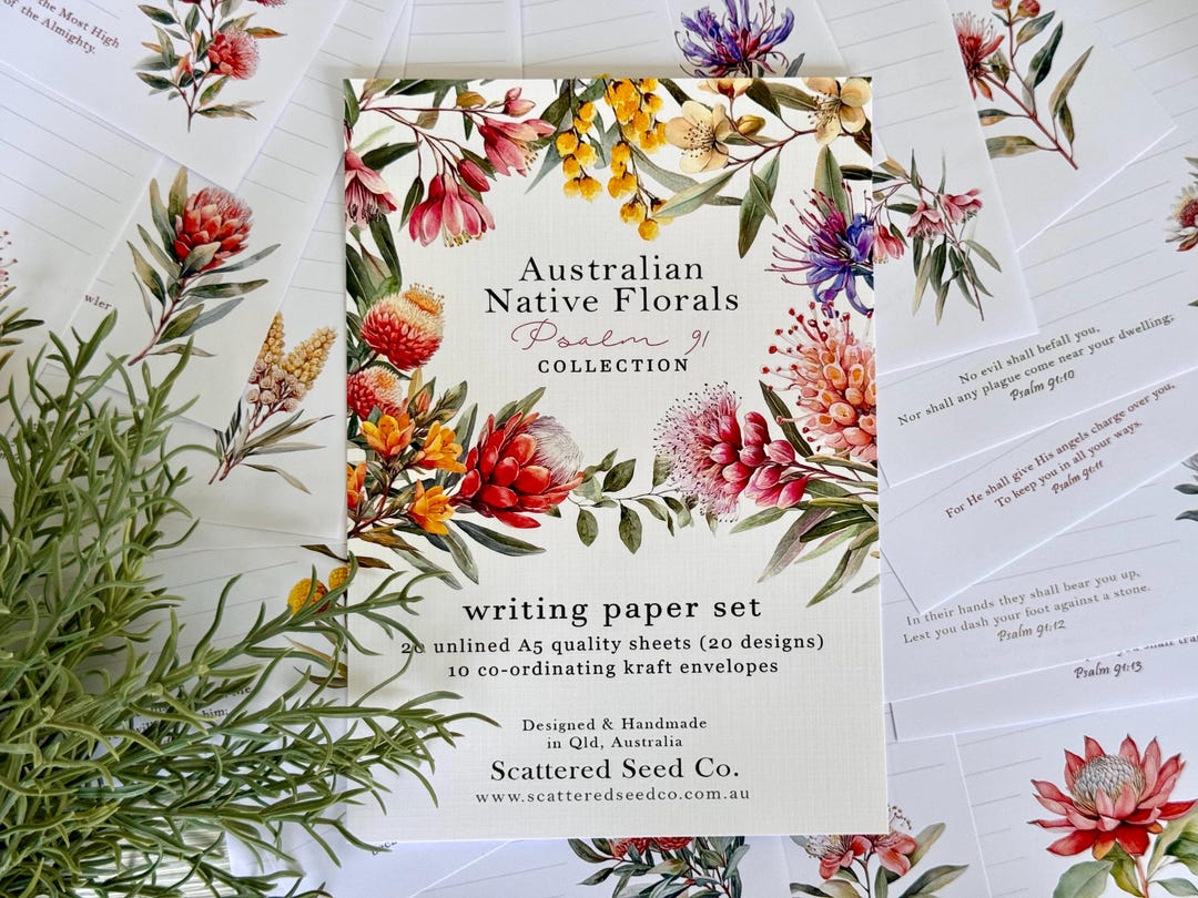 Australian Native Florals PSALM 91 Writing Paper Set - Christian Faith ...