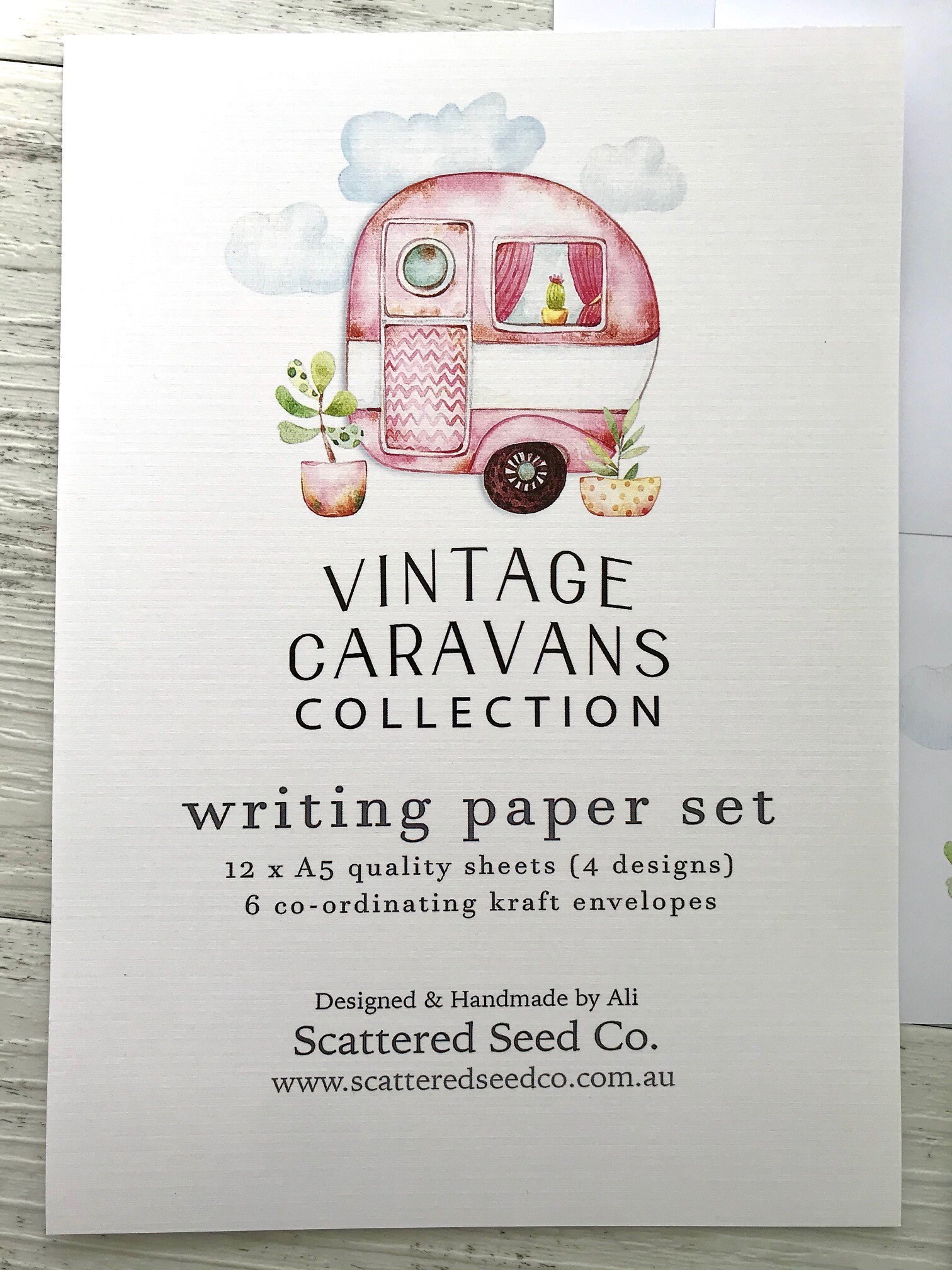 VINTAGE CARAVANS Collection Writing Paper Set - Glamping Themed ...