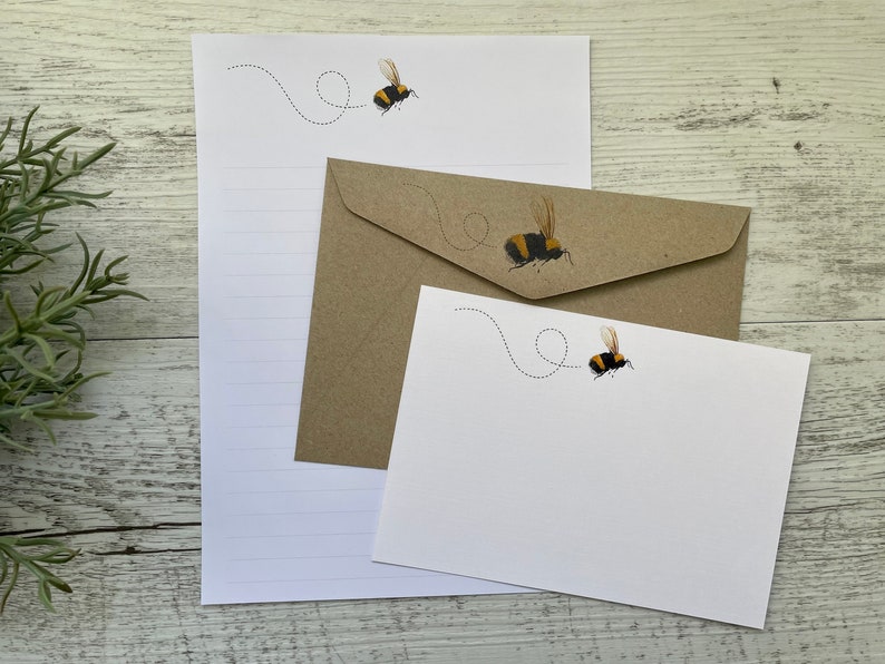Personalised Writing Paper Set BUMBLE BEE Set of 20 Bee - Etsy