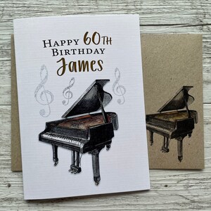 Personalised Musical Instrument Birthday Card - Piano Birthday Card ...