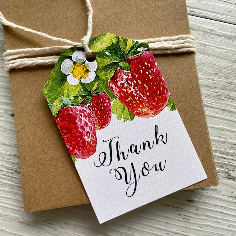 STRAWBERRY Gift Tags for Canning Gift Thank You Swing Tags Strawberry ...