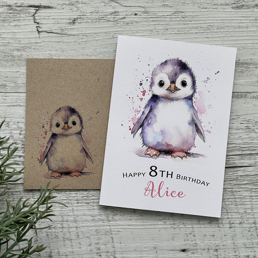 Personalised Birthday Penguin Card - Customised Childrens' Birthday ...