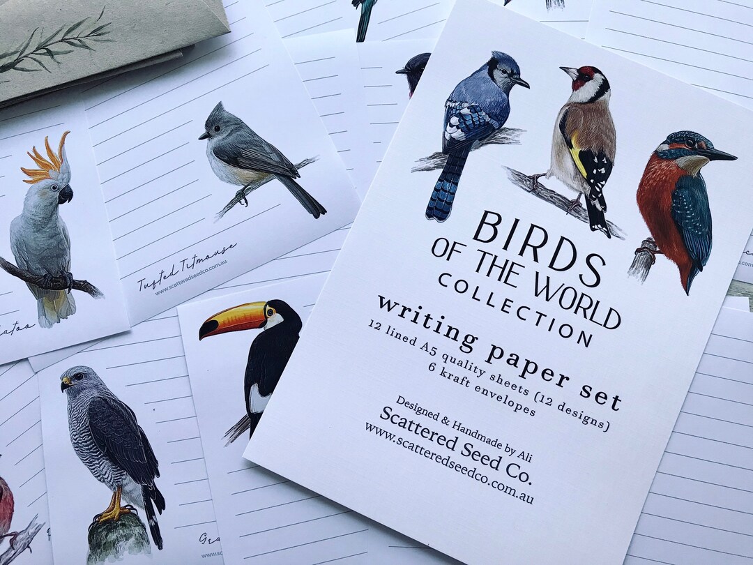BIRDS of the WORLD Collection Writing Paper Set - Birds Themed ...
