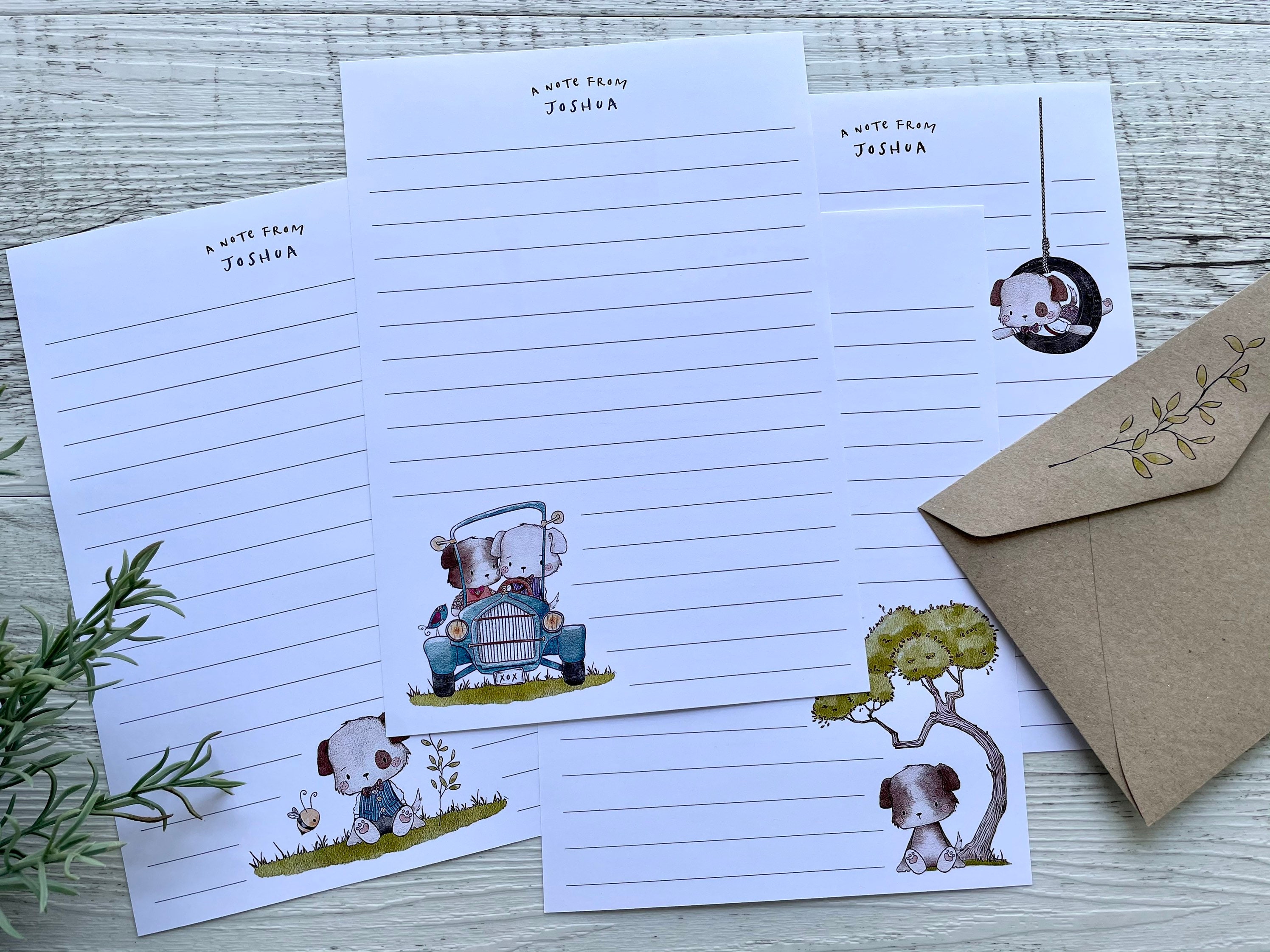 PUPPIES Personalised Writing Paper Set of 20 Personalised - Etsy
