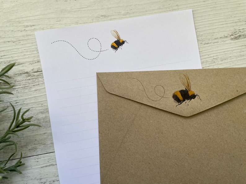 Personalised Writing Paper Set BUMBLE BEE Set of 20 Bee - Etsy