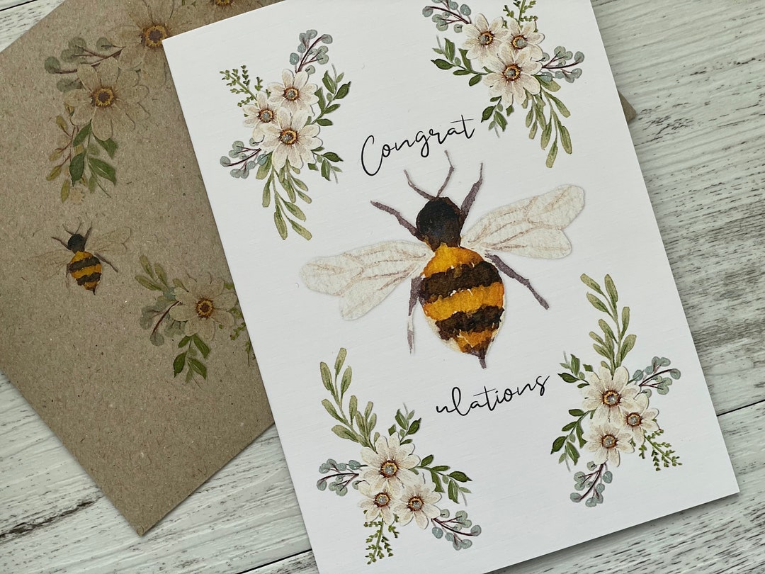 DAISY & BEE Congratulations Card - Birthday/thank You/congratulations ...