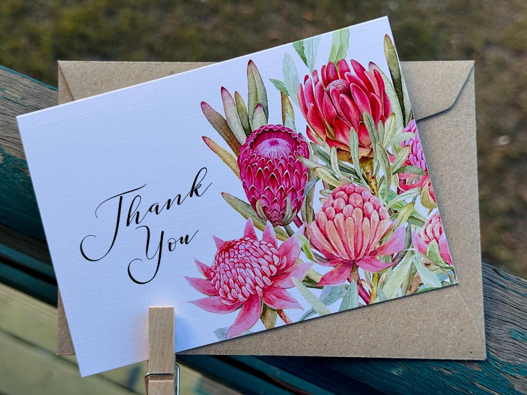 Australian Thank You Cards AUSTRALIAN WARATAH Collection Thank You ...