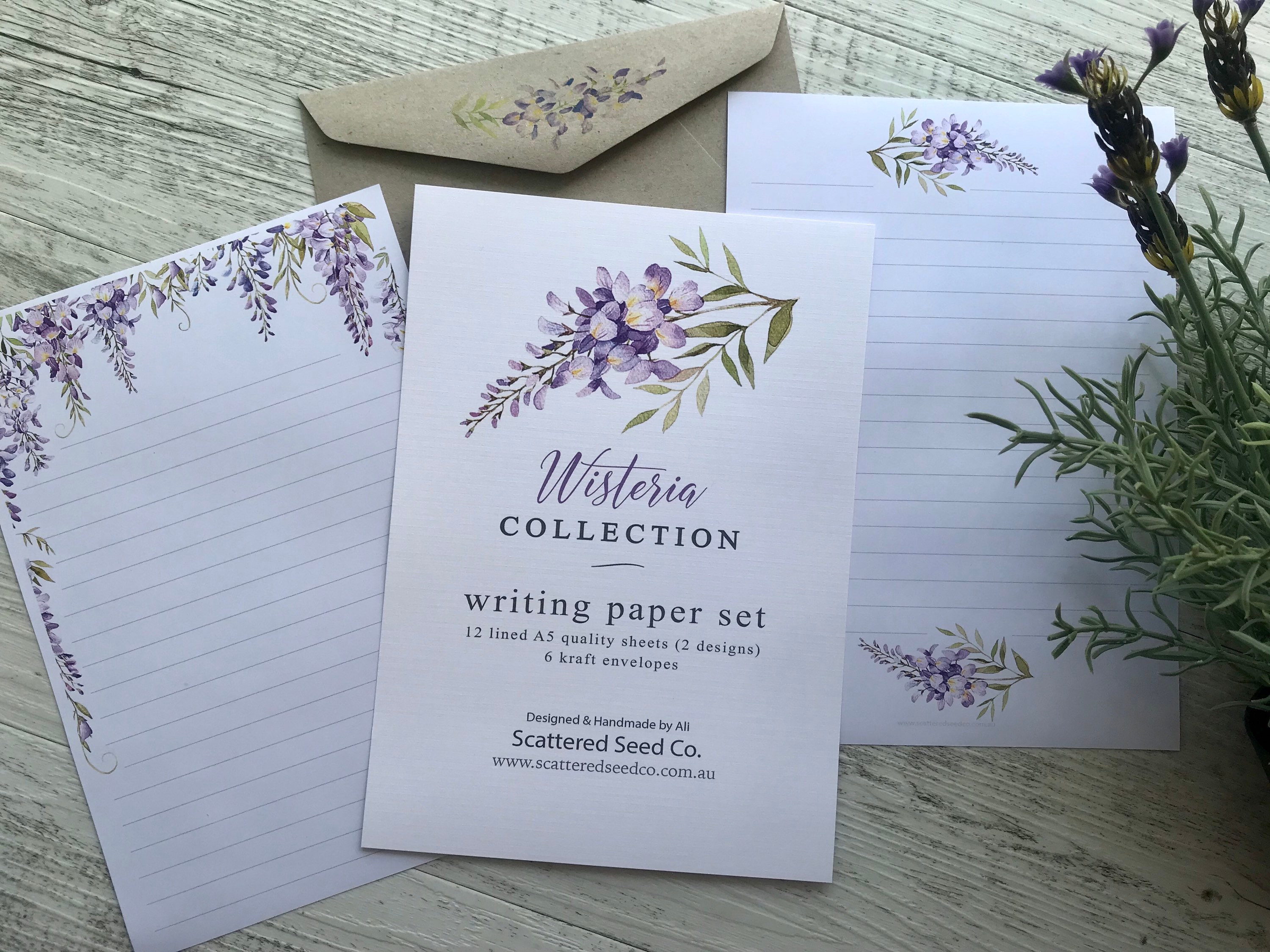 WISTERIA Collection Writing Paper Set ROMANTIC themed | Etsy
