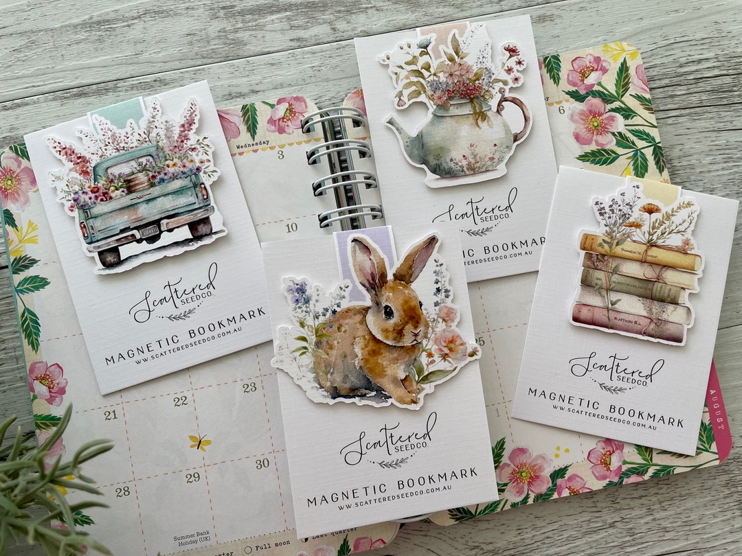 SPRING FLORAL Magnetic Bookmarks - Etsy