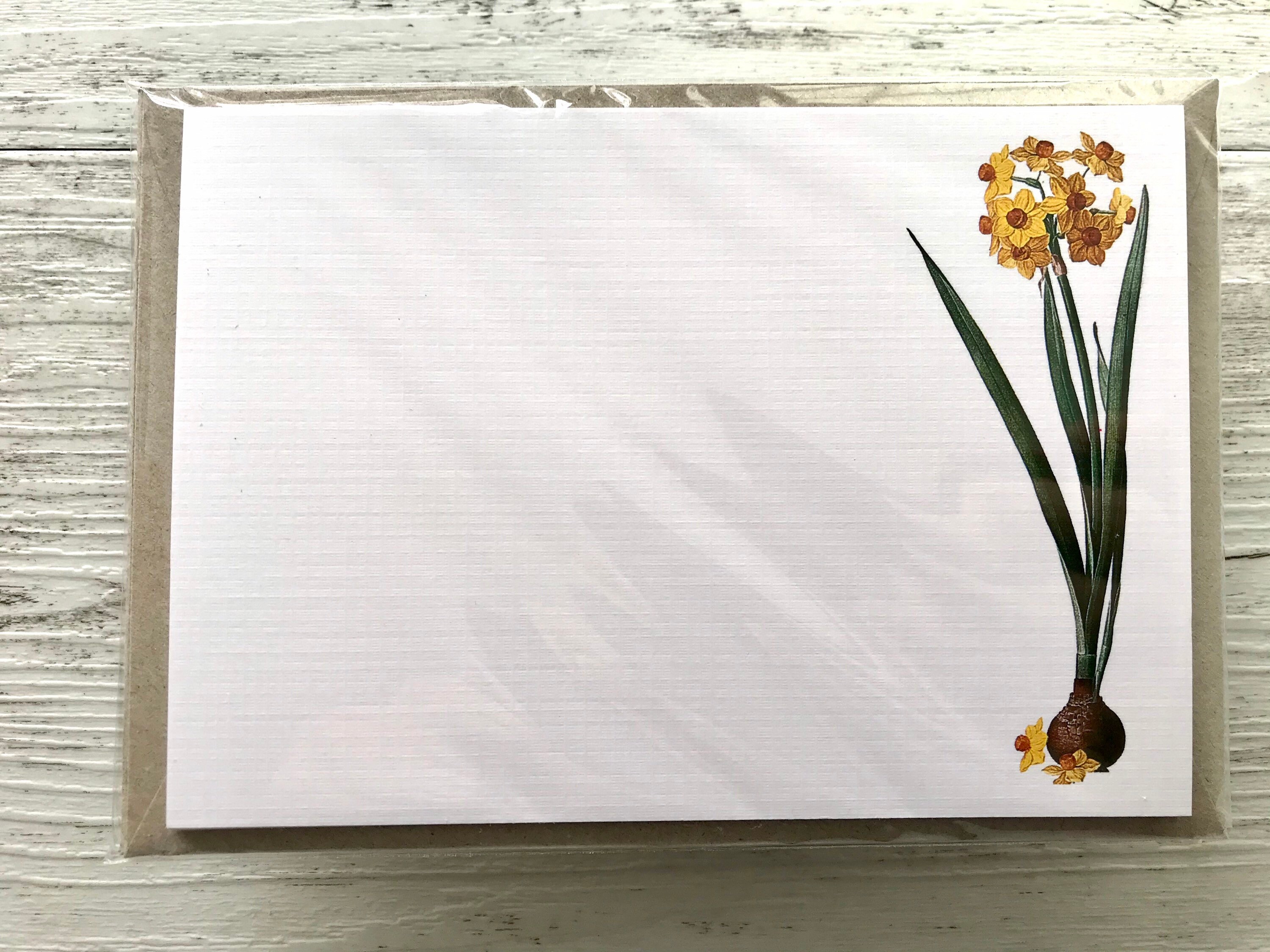 Flat DAFFODILS Notecard Set - Set of 10 - Personalised or Blank ...