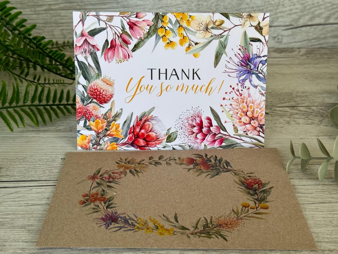Australian Native Floral THANK YOU Card - AUSTRALIAN Flora - Aussie ...