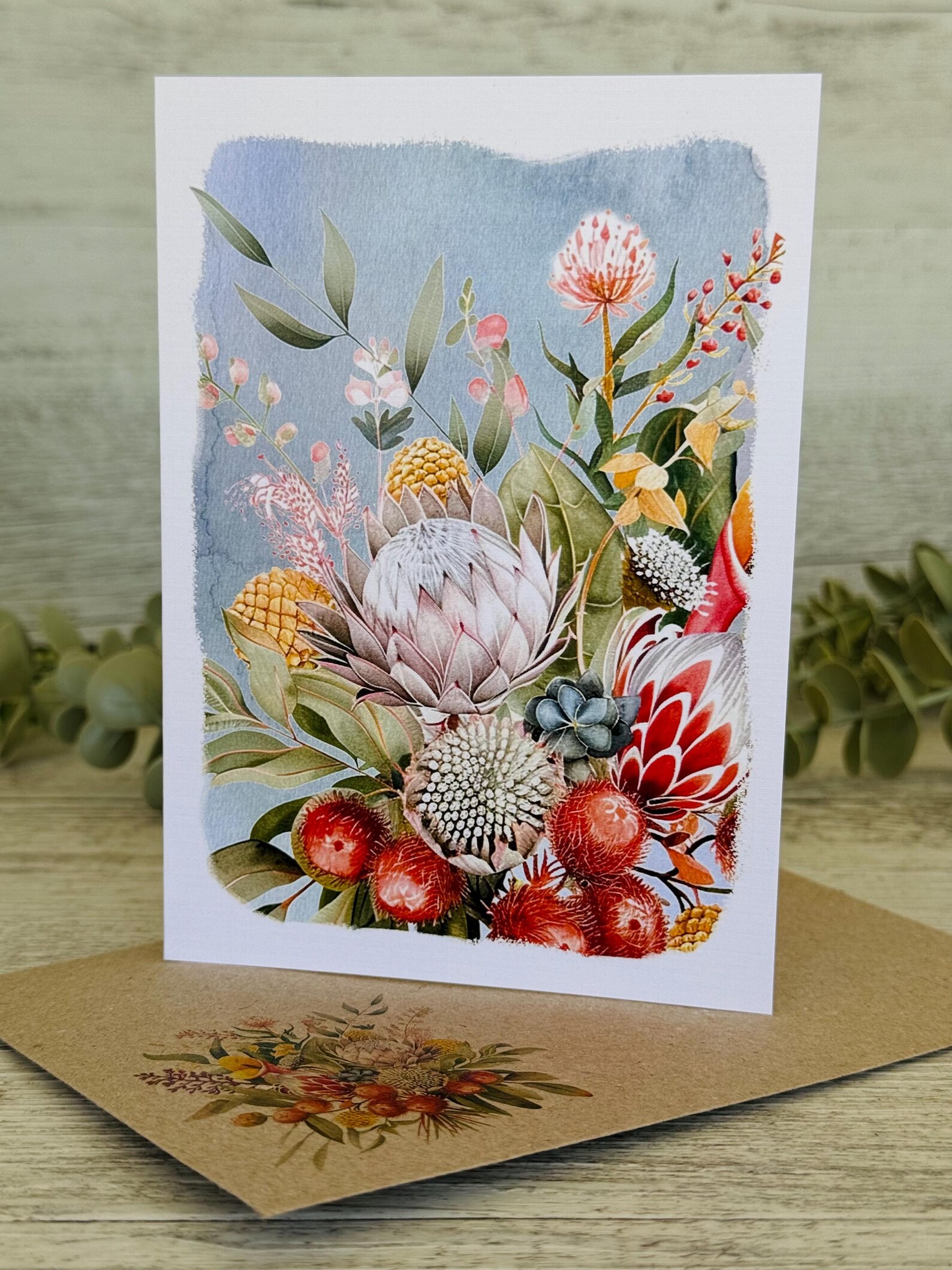 AUSTRALIAN FLORALS With Borders Blank Cards Set of 4 - Australian Flora ...
