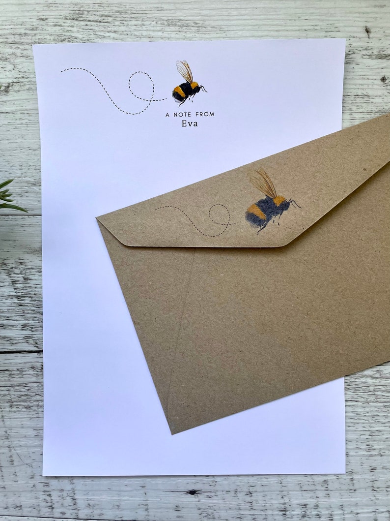 Personalised Writing Paper Set BUMBLE BEE Set of 20 Bee - Etsy