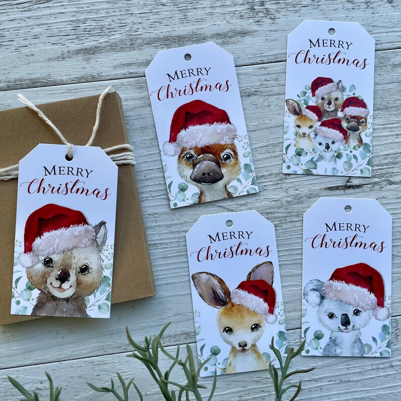 New AUSTRALIAN ANIMALS CHRISTMAS Gift Tags - Swing Tags - Koala ...