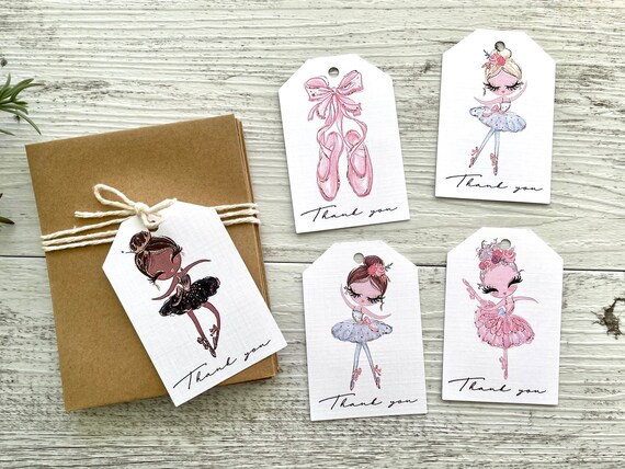 BALLERINA Gift Tags Thank You Swing Tags Gift Tags Kids - Etsy