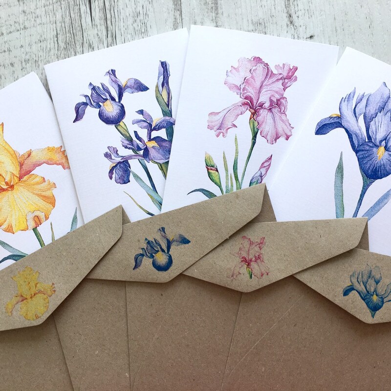 Iris Card - Etsy