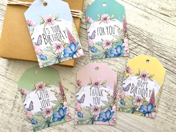 SPRING GARDEN gift tags Swing Tags Floral swing tags | Etsy