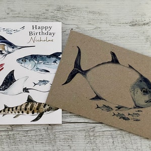 Personalised FISHING Birthday Card Fishing Themed Birthday Customised ...