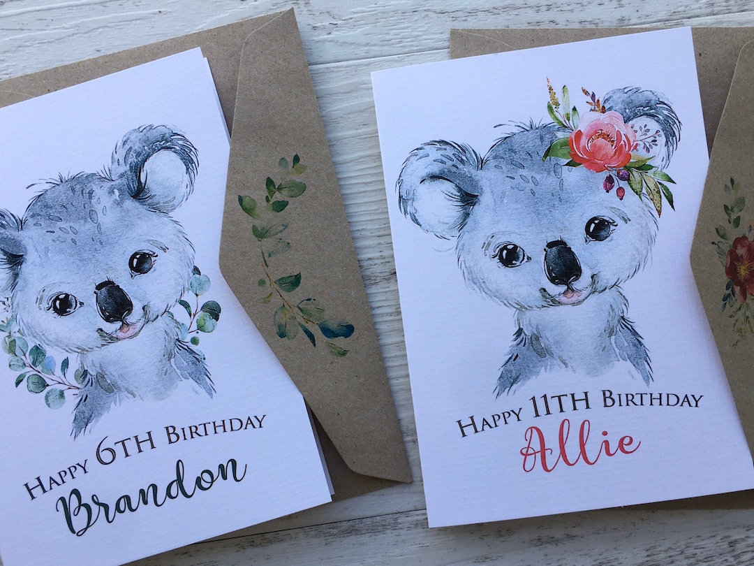 Personalised Birthday AUSTRALIAN ANIMALS Card - 8 Assorted Aussie ...