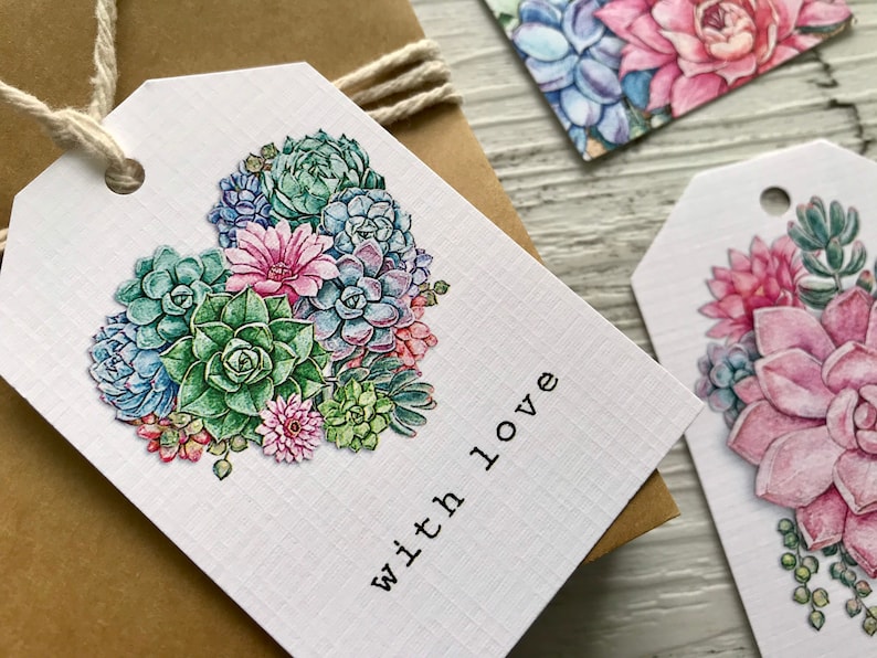 SUCCULENTS Gift Tags Swing Tags pot Plants Gift Tags - Etsy