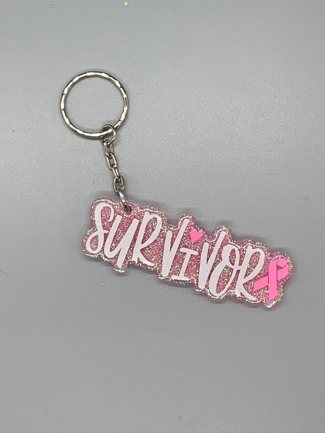 Survivor Word With Support Ribbon Keychain - Etsy