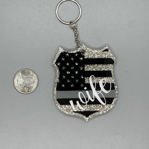 Correctional Officer Badge Keychain - Thin Gray Line Keychain ...