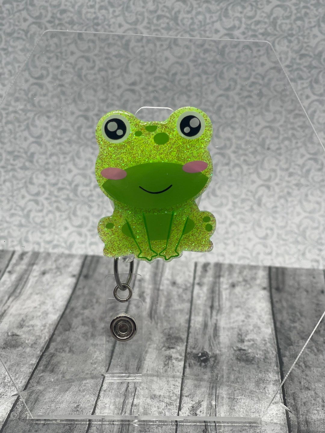 Sitting Frog Badge Reel Cute Frog Badge Reel - Etsy