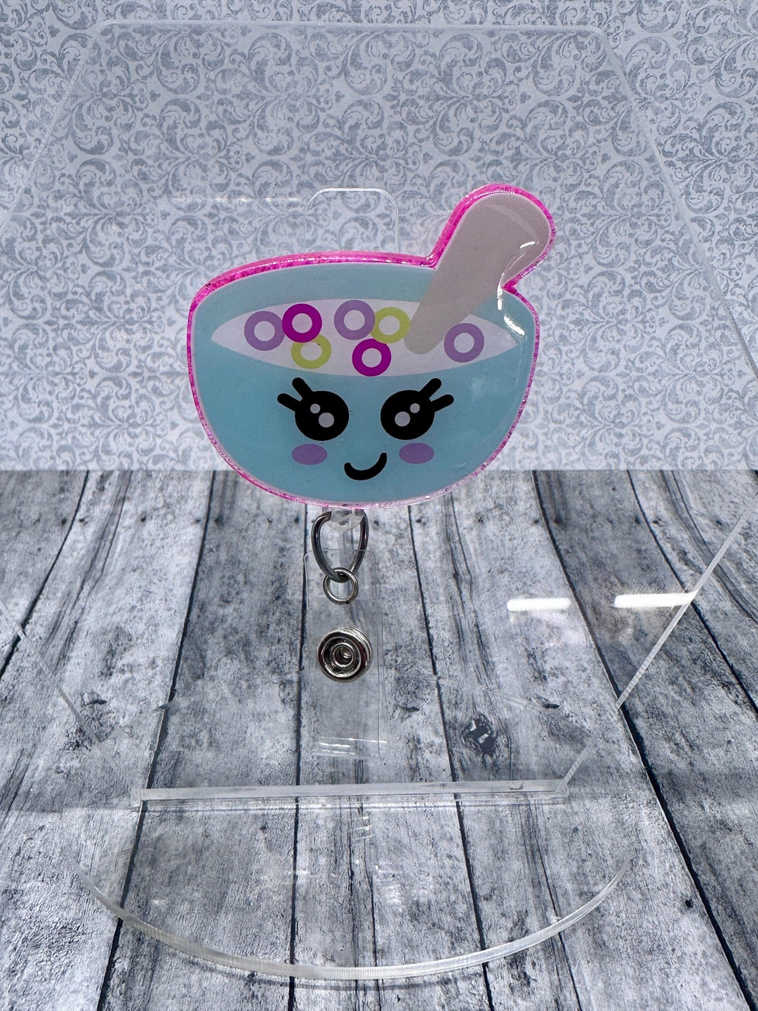 Cute Cereal Bowl Badge Reel Interchangeable - Etsy
