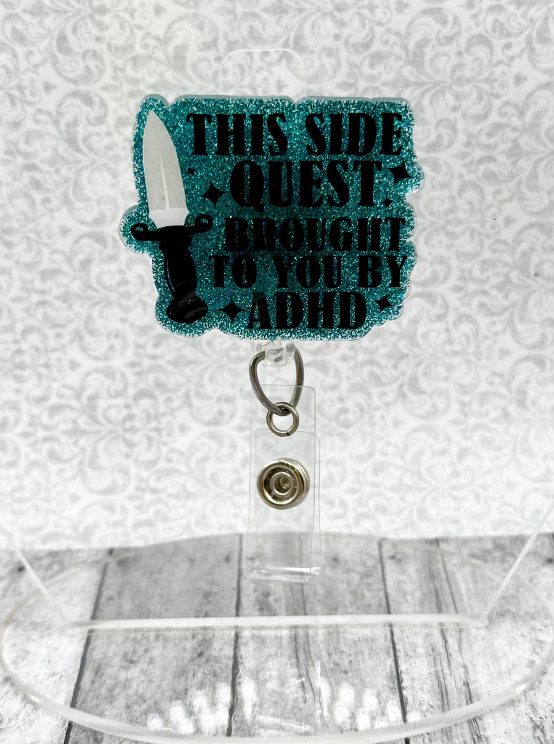 This Side Quest Brought to You by ADHD Interchangeable Badge Reels - Etsy