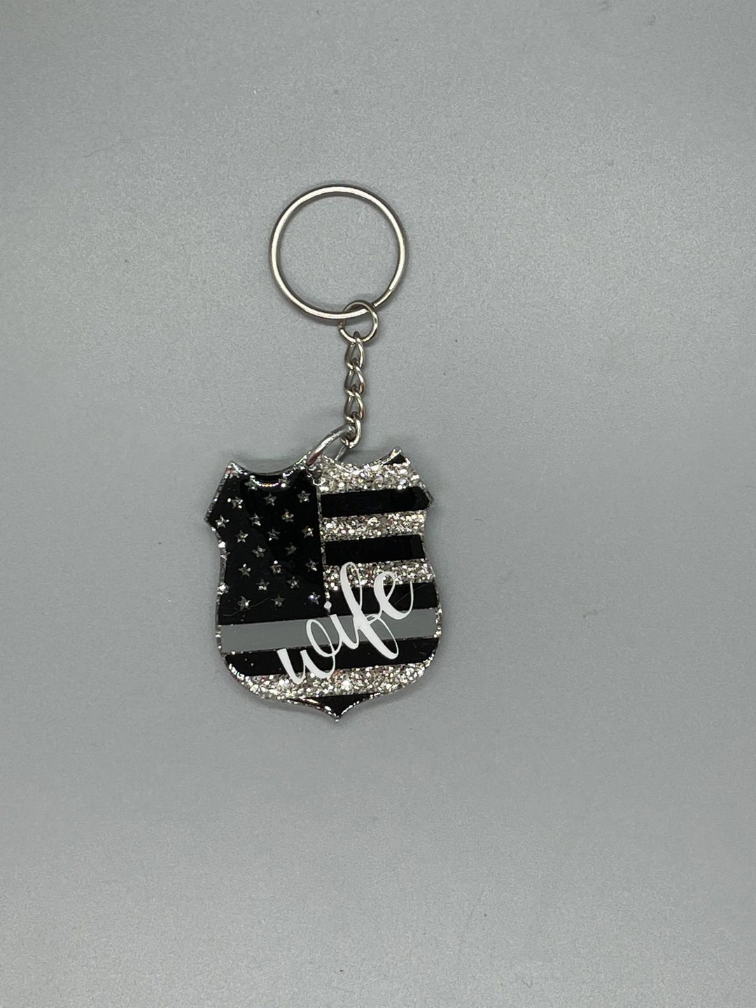 Correctional Officer Badge 2 Inch Keychain - Thin Gray Line Keychain ...
