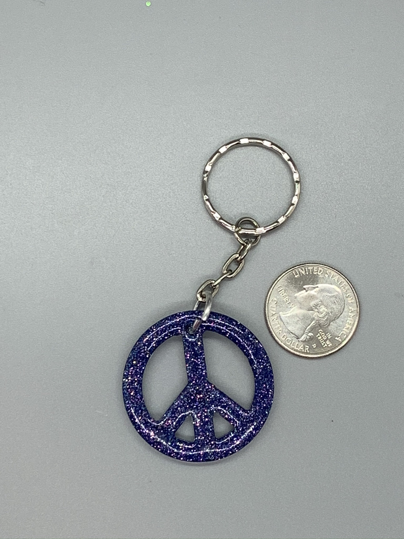 Mini Peace Sign Keychain - Etsy