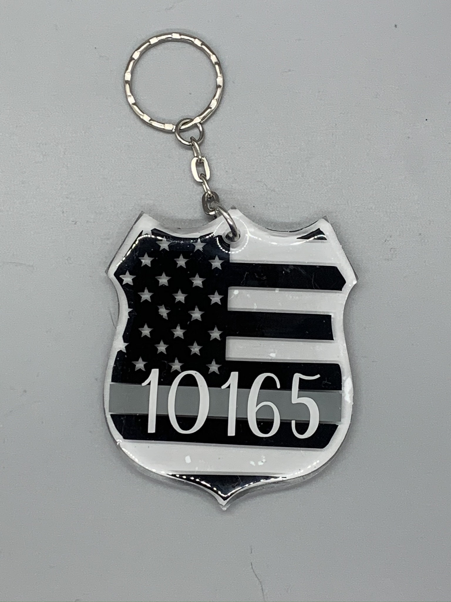 Correctional Officer Badge Keychain Thin Gray Line Keychain | Etsy