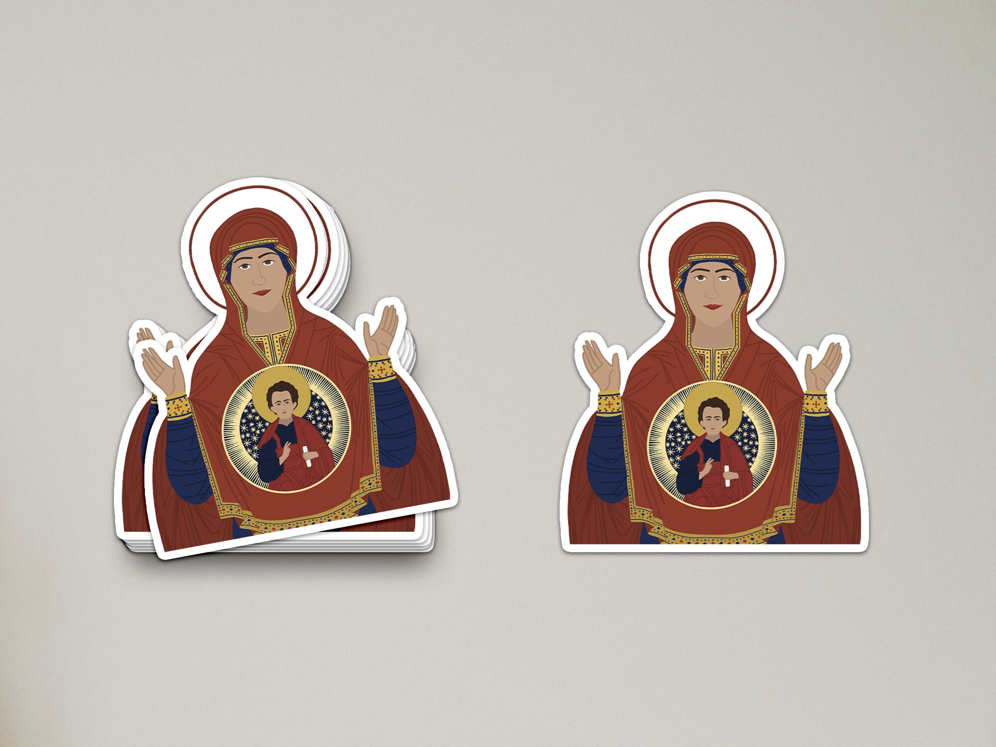Our Lady of the Sign Icon Orthodox Kiss-cut Sticker - Etsy