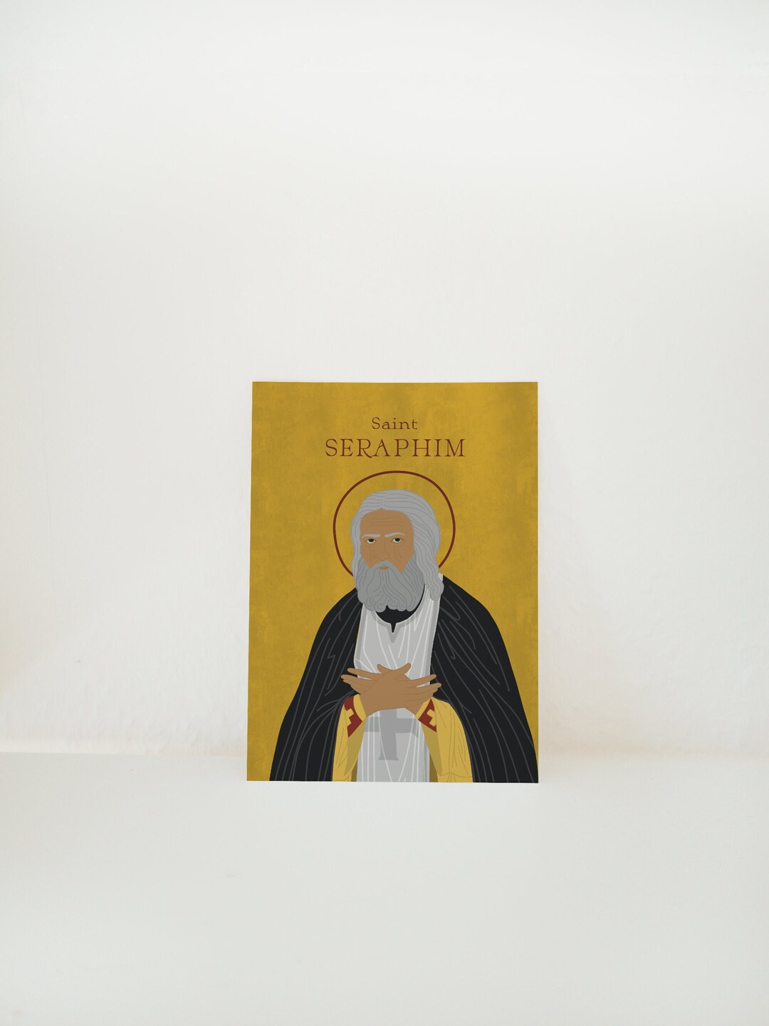 Saint Seraphim Icon 4x6 Card - Etsy