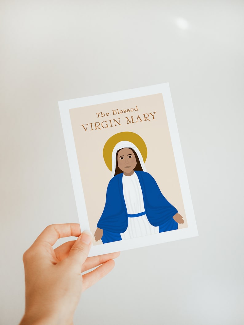 Blessed Virgin Mary Icon 4x6 Card - Etsy