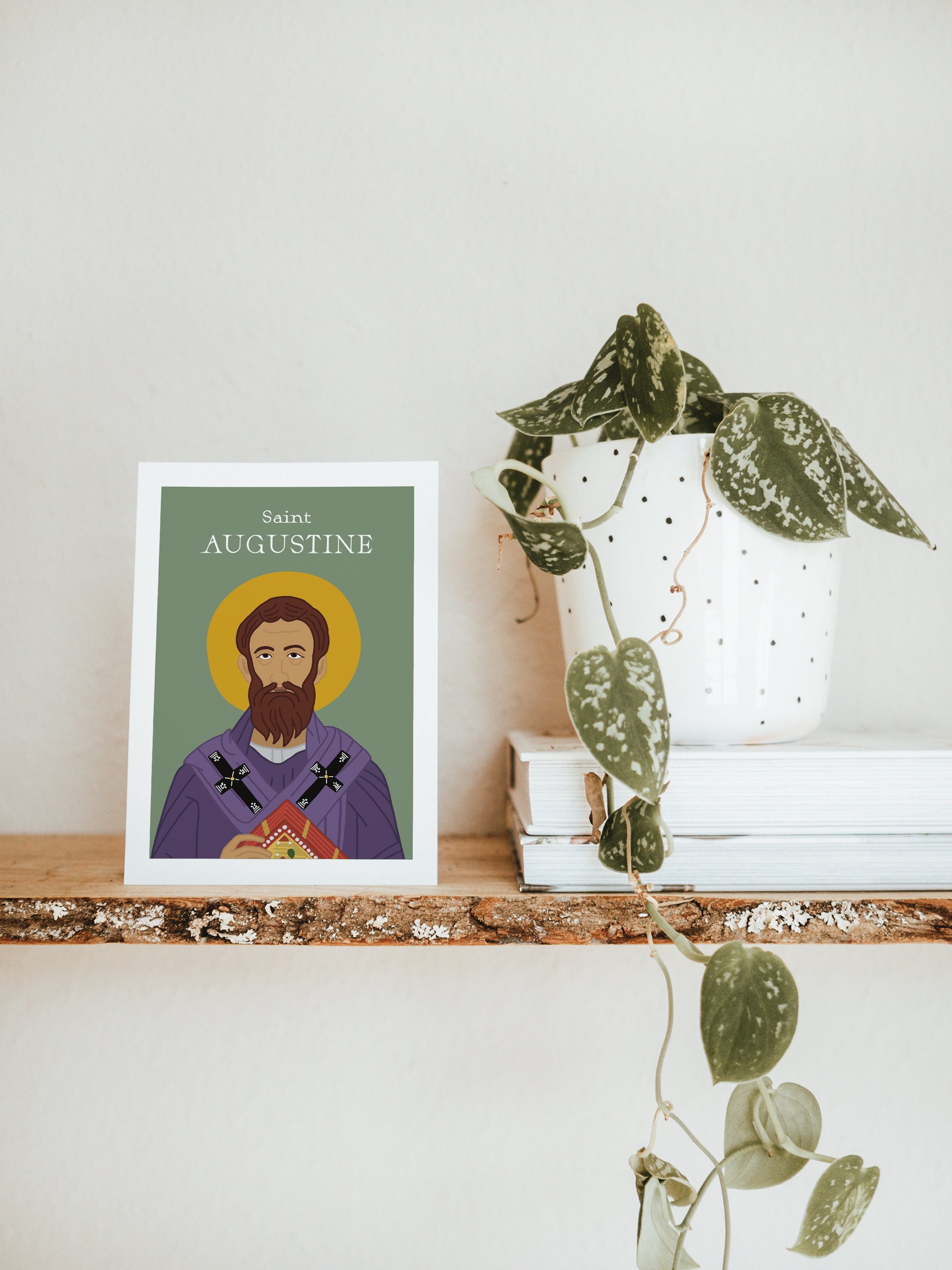 Saint Augustine Icon 4x6 Card - Etsy