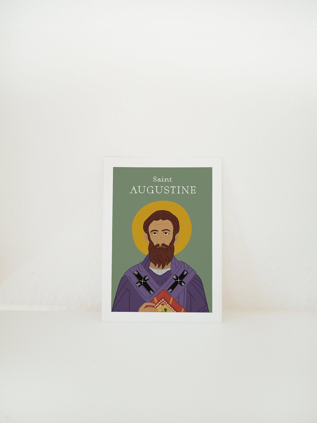 Saint Augustine Icon 4x6 Card - Etsy