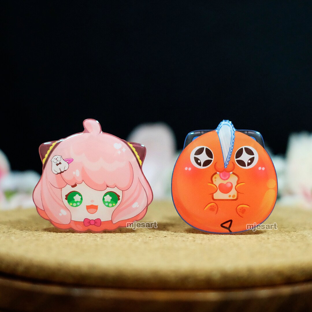 Kawaii Pink Girl I Chain Saw Dog I Cute I Phone Grip Holder I Acrylic ...