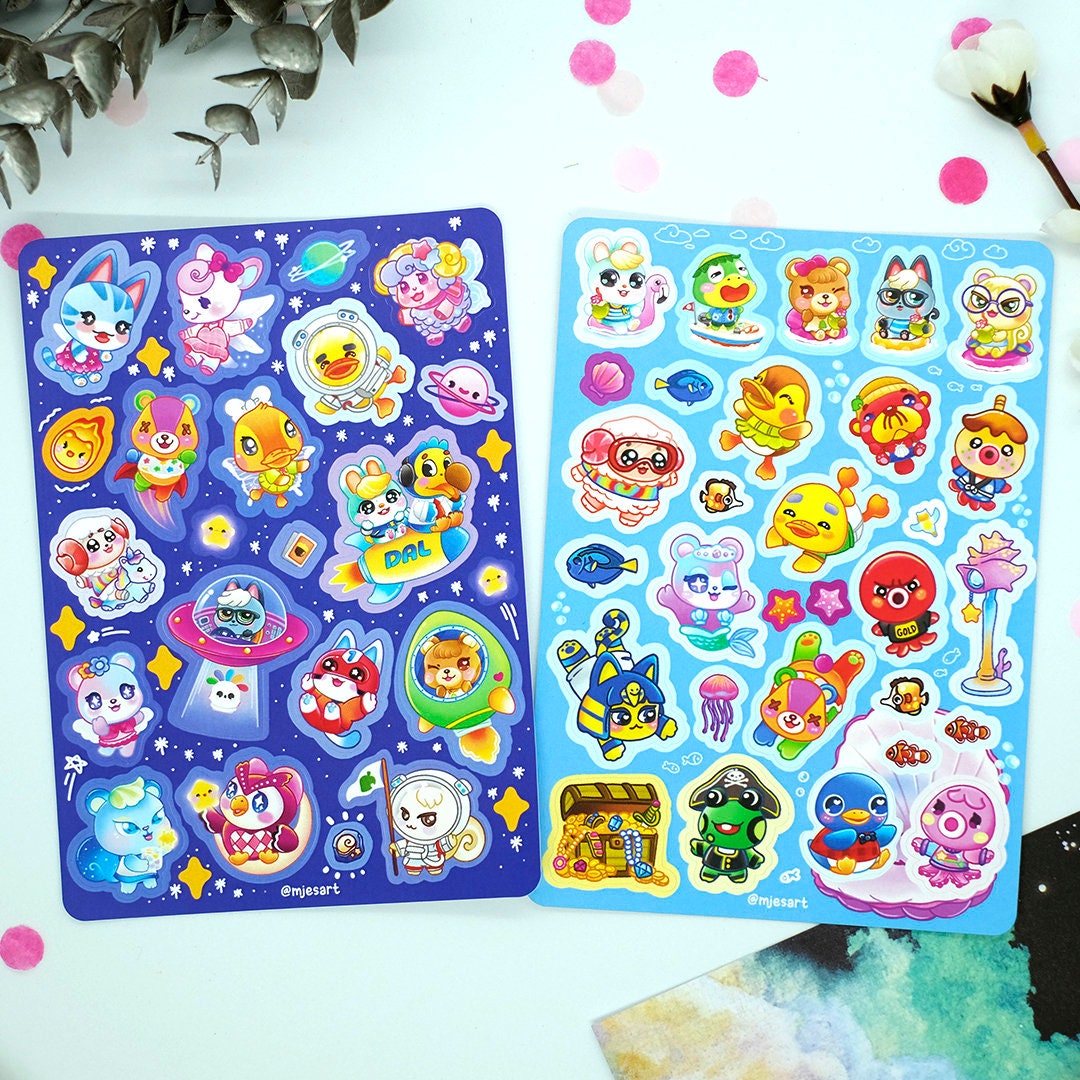 ACNH I Animal Crossing I Sticker Sheet I Cute I Space I Under the Sea I ...
