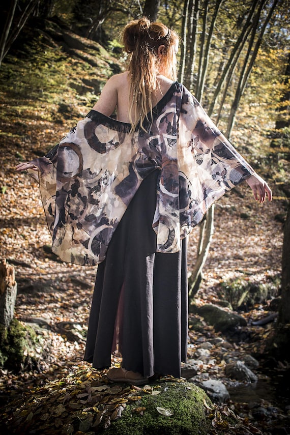 Jupe Macrale longue en jersey avec volants en | Etsy