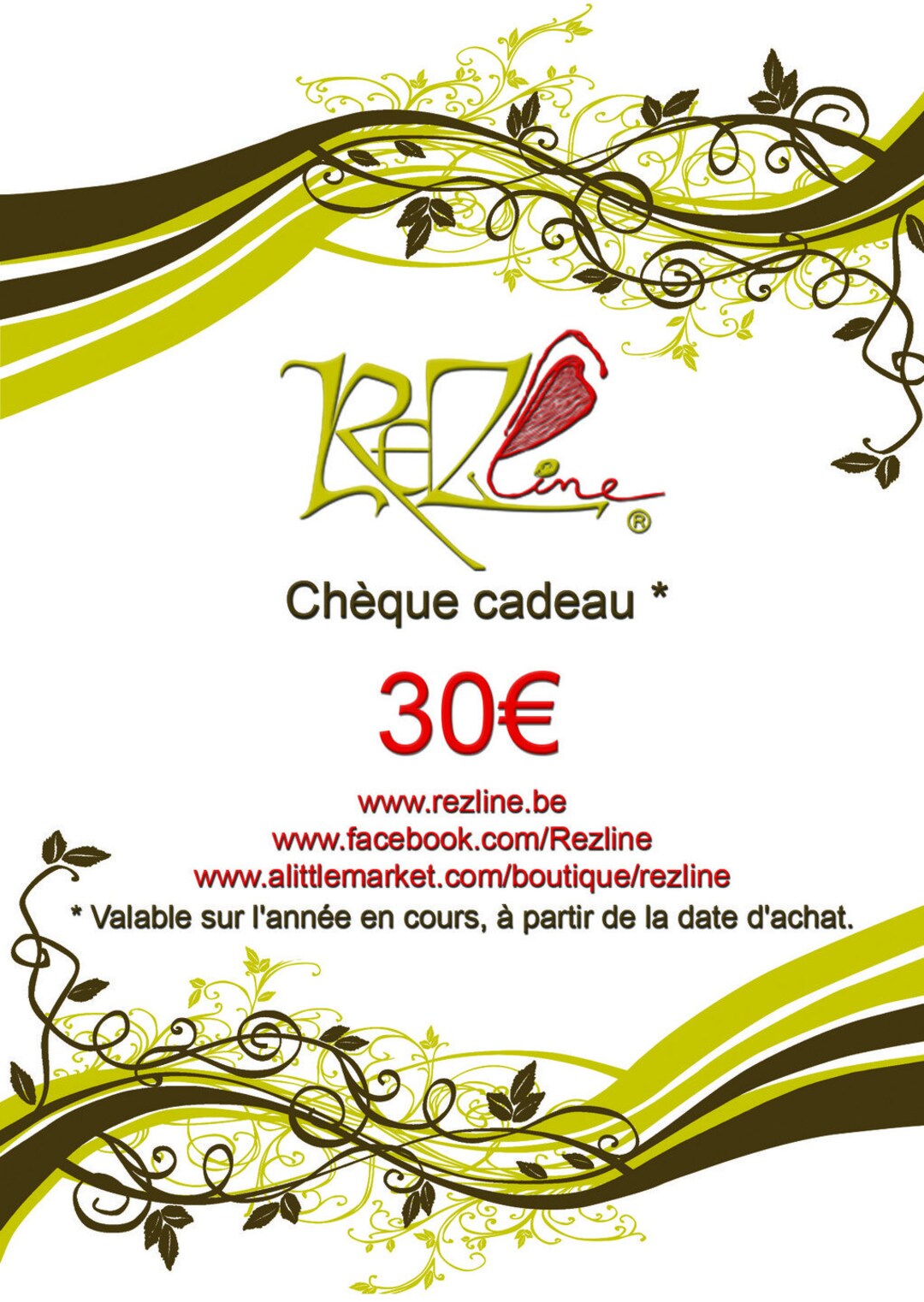 Gift Voucher Worth Thirty Euros - Etsy