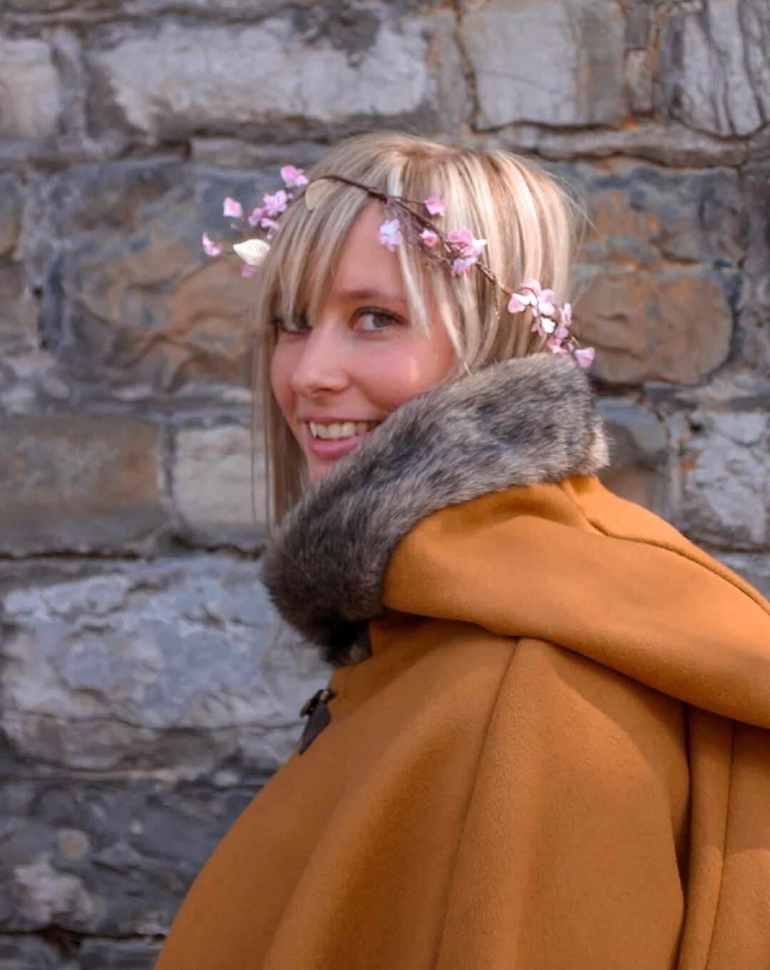 Cap Medieval Cape Eggplant and Grey Fur one Size ON ORDER - Etsy