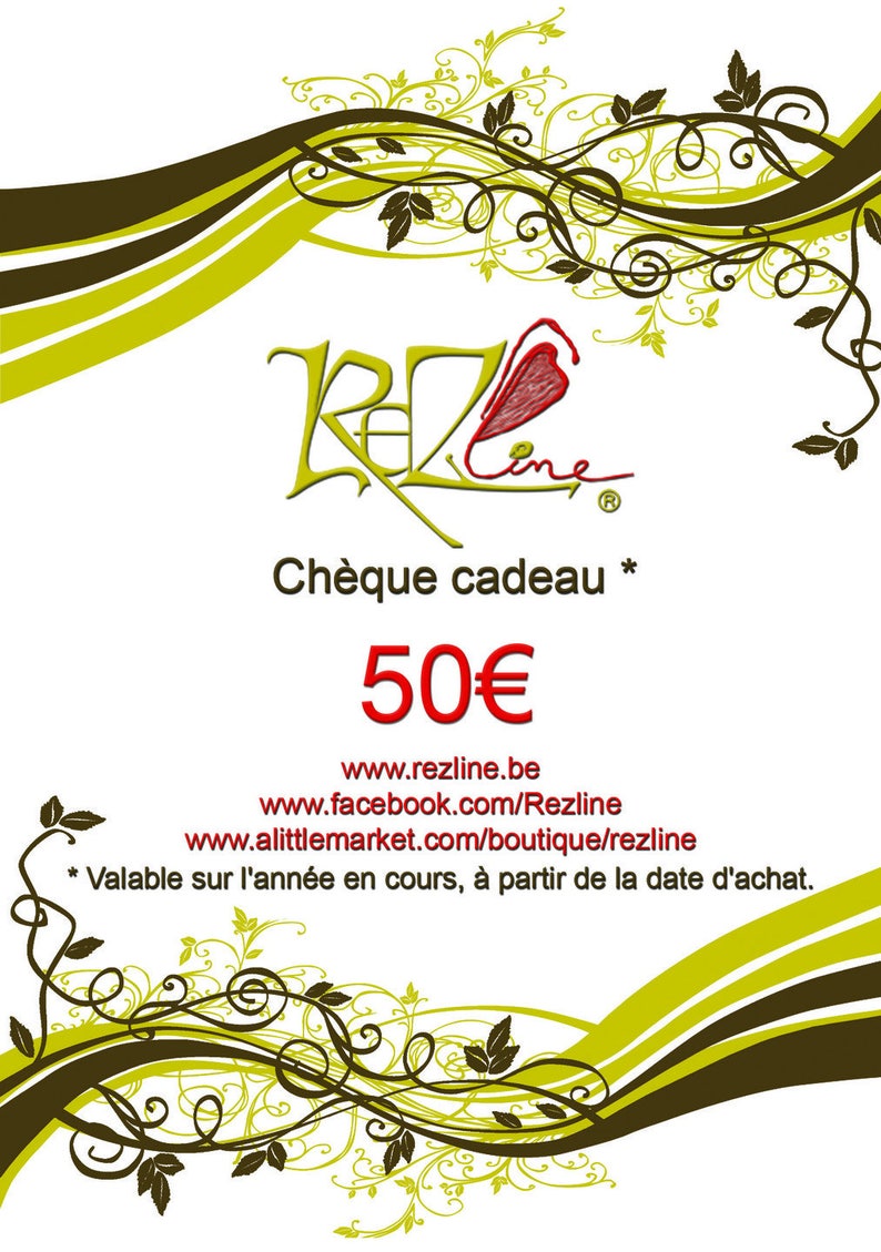 Chèque cadeau pour une valeur de cinquante euros - Etsy France