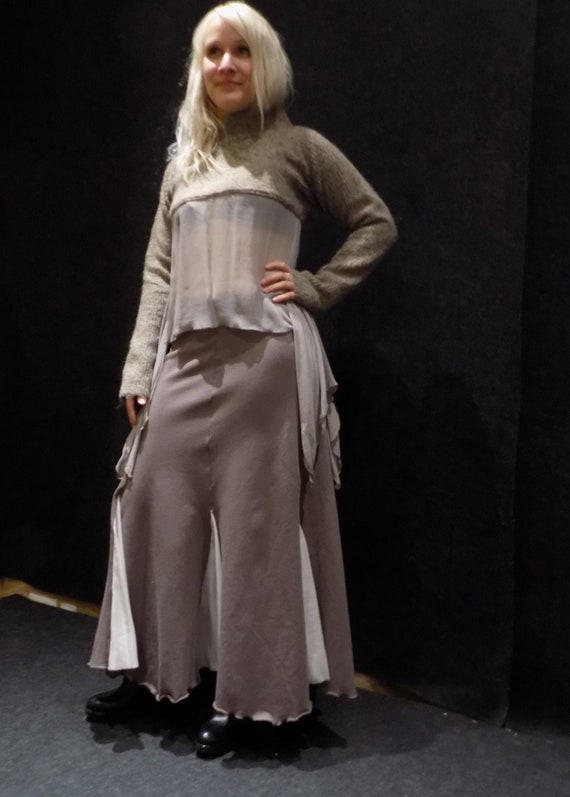 Jupe Macrale longue en jersey avec volants en | Etsy