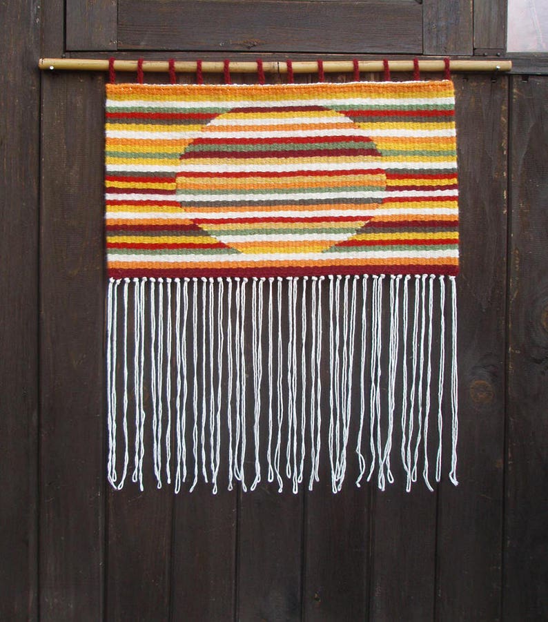 Op Art Woven Wall Hanging With Stripes - Etsy