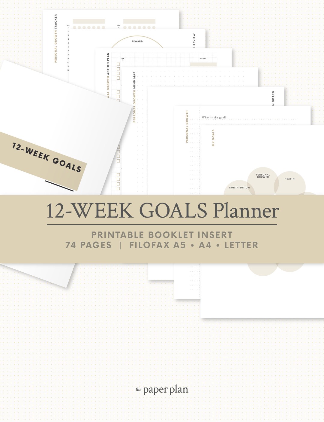 12-WEEK GOALS Planner Filofax Printables Filofax A5 Inserts Filofax A5 ...