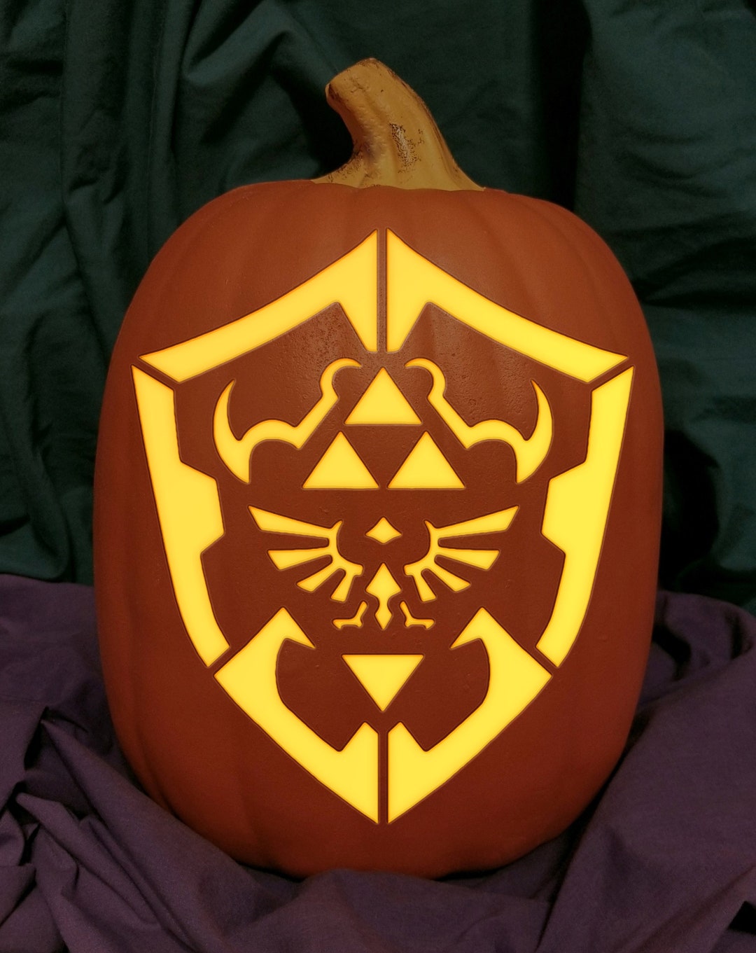 Zelda Shield Carved Foam Permanent Pumpkin Hylian Link Nintendo Switch ...