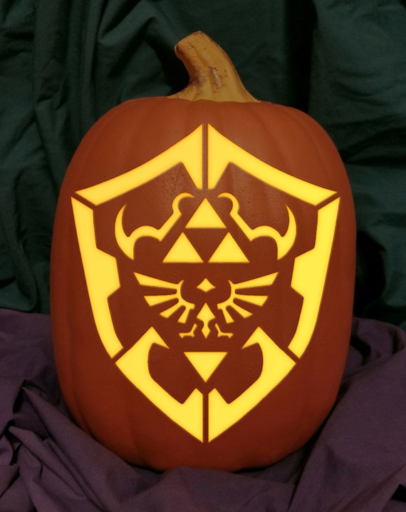Legend Of Zelda Shield Pumpkin Stencils